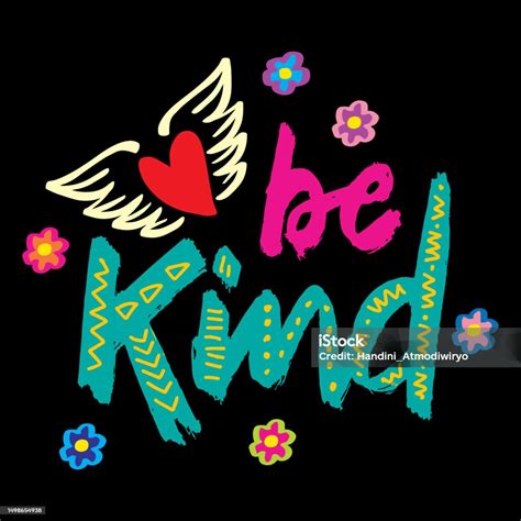 Be Kind Hand Lettering Poster Quote Stock Illustration Download Image