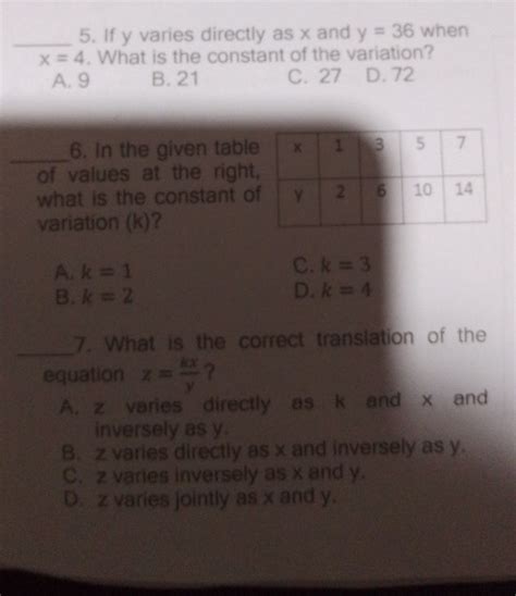 5 If Y Varies Directly As X And Y 36 When StudyX