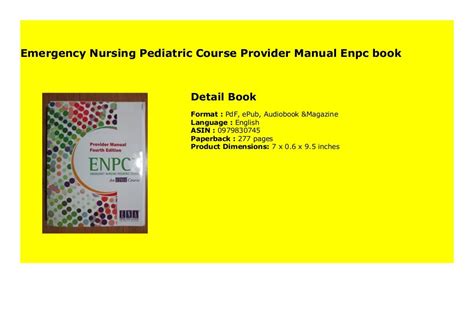 Emergency Nursing Pediatric Course Provider Manual Enpc Book 7361