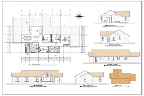 draw floor plan elevation and section in autocad by arch danish 1 fiverr