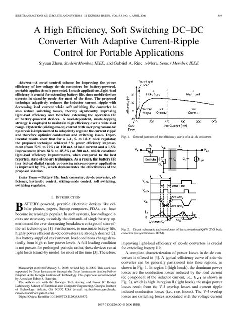 Pdf A High Efficiency Soft Switching Dcdc Converter With Adaptive Current Ripple Control For