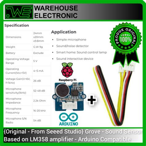 Jual Grove Sound Sensor Based On Lm358 Amplifier Arduino Compatible