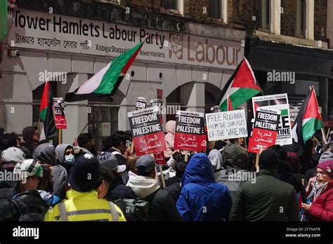 Protest Outside The Office Of The Tower Hamlets Labour Party In Bethnal