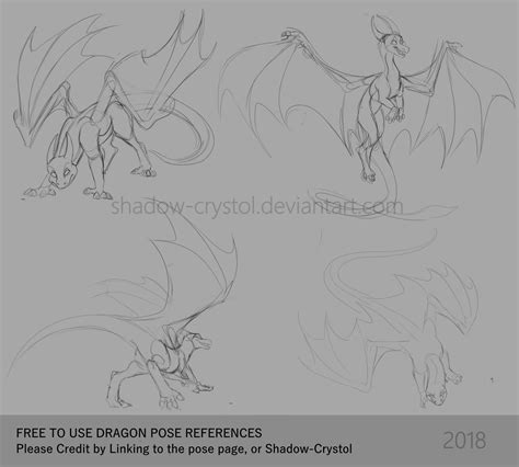 Free To Use Dragon Poses References 4 By Jazzi Crystol On Deviantart