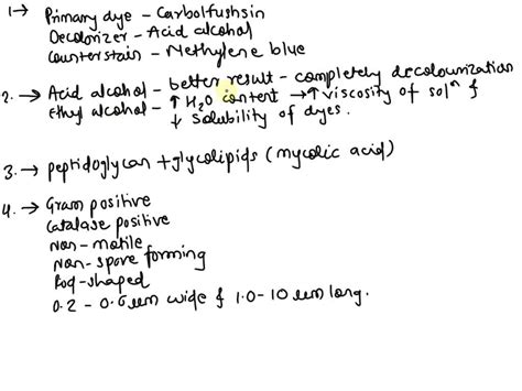Solved What Is The Primary Stain The Decolorizer And The Counterstain In The Acid Fast