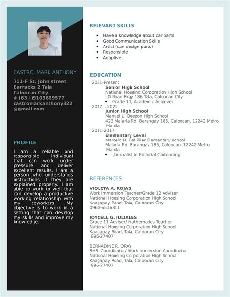 Work Immersion Resume Castro 2 28 VIOLETA A ROJAS Work Immersion