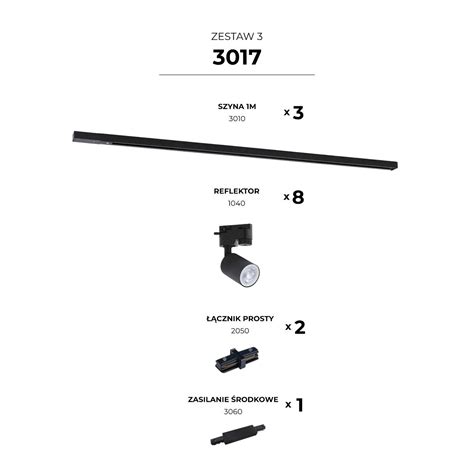 3017 Zestaw 3 Szynoprzewody Black Jednoobwodowy