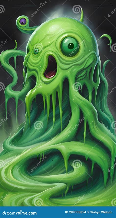 Slime Monster 3d Cartoon Character Illustration Ai Generated Stock