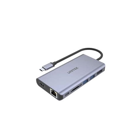 Unitek UHUB S In USB C Ethernet Hub With MST Dual Monitor W Power Delivery And Card