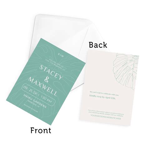 Explore Custom Wedding 2 Sided Linen Paper Invitation 5x7 Set Of 25