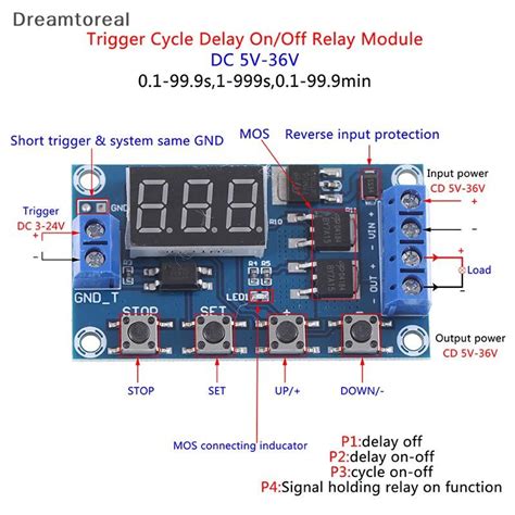 Demtl DC V Dual MOS LED Digital Time Delay รเลยสวทชโมดลแผงวงจร OLA Shopee Thailand