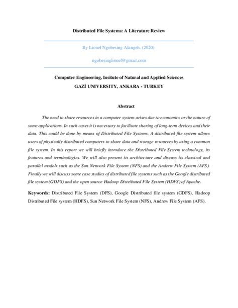 pdf distributed file systems a literature review