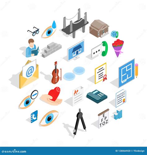 Engineers Icons Set Isometric Style Stock Vector Illustration Of
