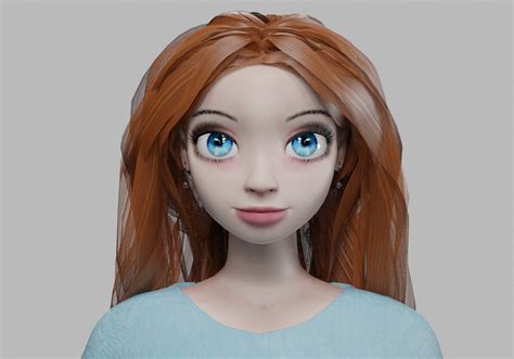 Cartoon Basic Girl V32684 3d Model By Nickianimations