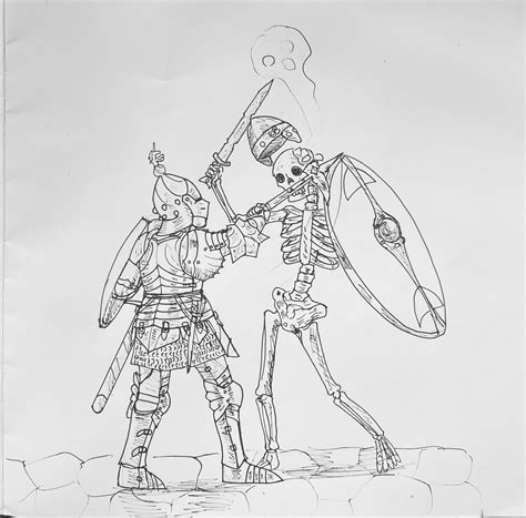 Knight Bonking Skeleton By Me R Imaginaryknights