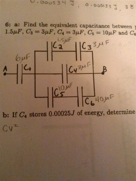 Solved A Find The Equivalent Capacitance Between Points A Chegg
