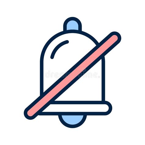 Bell Icon With A Mute Symbol To Silence Alarms Stock Illustration