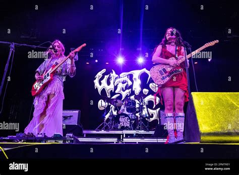 Hester Chambers Left And Rhian Teasdale Of Wet Leg Perform At The