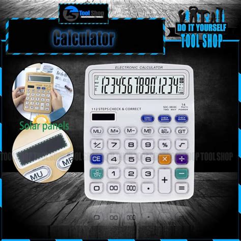 Solar Battery Dual Power Calculator With 12 Digit Toolshop Pk