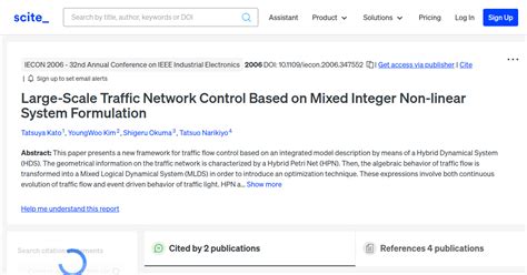 large scale traffic network control based on mixed integer non linear system formulation
