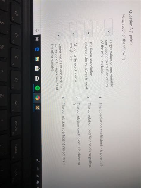 Solved Question 3 1 Point Match Each Of The Following