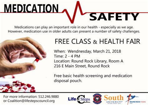 Medication Safety Class At The Library March 21 2018 Round The Rock