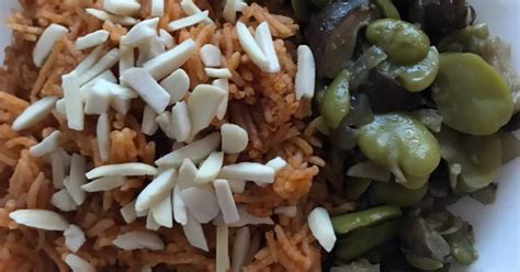 طريقة عمل الرز الأحمر بالطماطم و حمسة الفول الأخضر و المشروم على اصولها