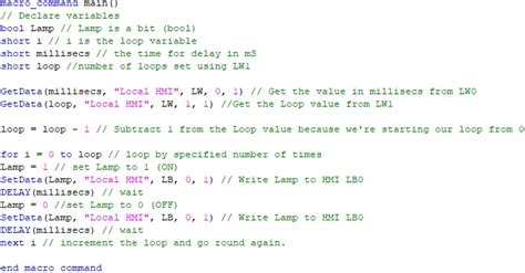 TechTip For Next Loop In Weintek HMI Macro