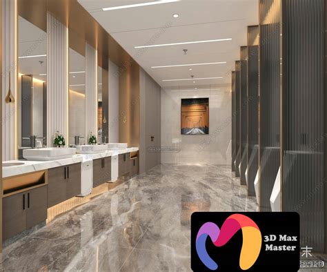 Public Toilet Wc 3d Interior Scene 3d Models 088 3d Max 3dmaxter