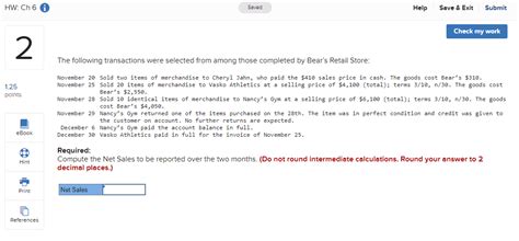 Solved HW Ch 6 Saved Help Save Exit Submit Check My Work Chegg Com