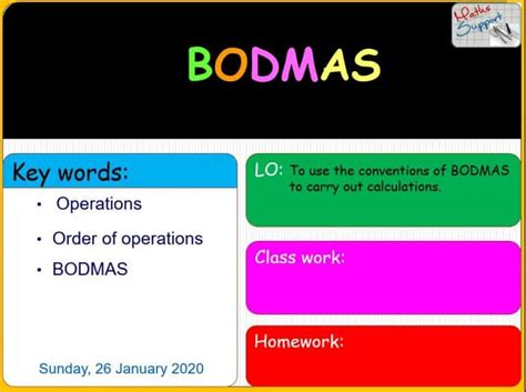 Maths KS3 1 02 1 Order Of Operations BODMAS