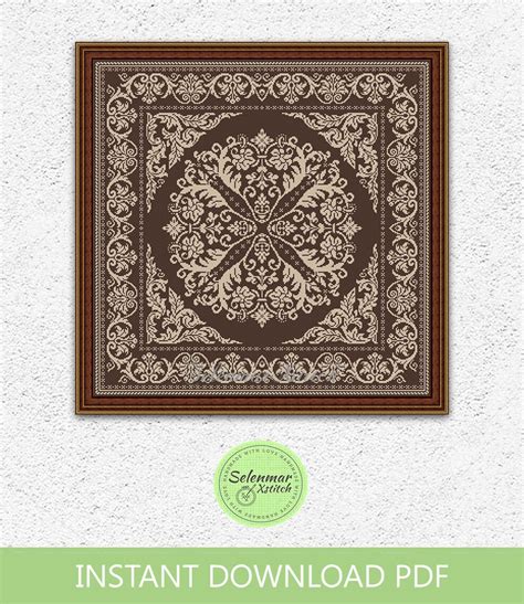 Antique Monochrome Cross Stitch Pattern Pillow Cross Stitch Embroidery