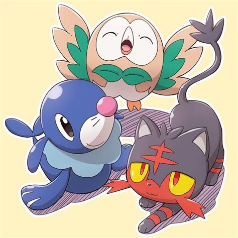 Popplio Litten Rowlet Bird Pokemon Game Character Design Pokemon