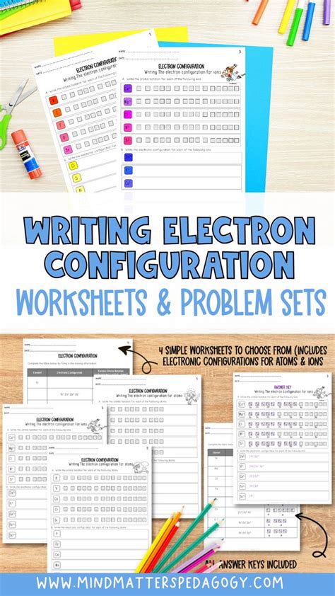 Writing Electron Configuration And Orbital Notation For Atoms And Ions Worksheet Teaching