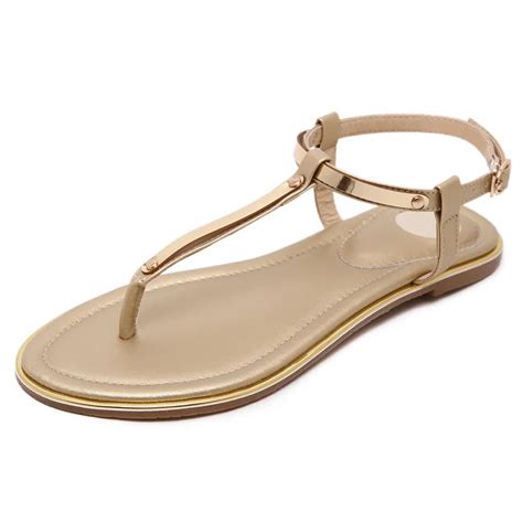 New Summer Fashion Europe Us Buckle T Strap Flip Flops Bling Metal