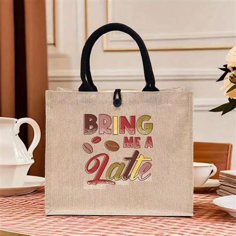 시크한 커피 And 핫 코코아 프린트 토트백 대용량 내구성 있는 나일론 여성용 숄더백 할로윈 And 크리스마스에 완벽 학교 And 출퇴근에 이상적 홈and주방 Temu