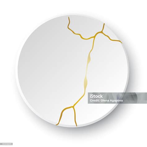 Vetores De Gold Kintsugi Crack Efeito Quebrado E Rachado Craquelure E
