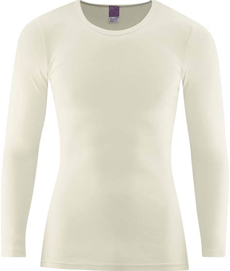 Langarm Unterhemd für Männer Bio Herren Langarmshirt natur Biobaumwolle grundstoff net