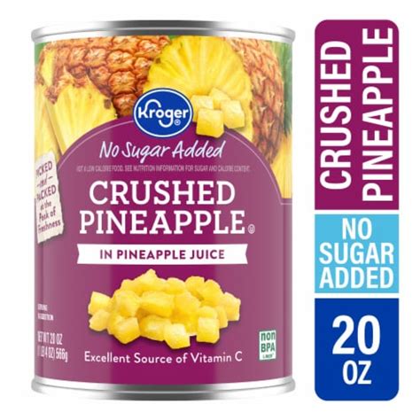 Kroger® Canned Crushed Pineapple No Sugar Added In Pineapple Juice 20