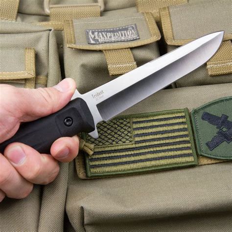 Kizlyar Supreme Trident D2 6" Satin Blade, Black Kraton Handles, Nylon ...