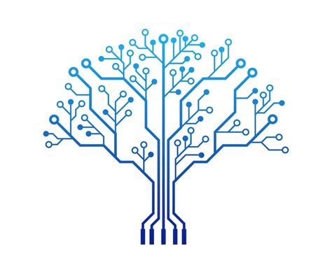Premium Vector Abstract Circuit Tree On White Background Technology Design Computer