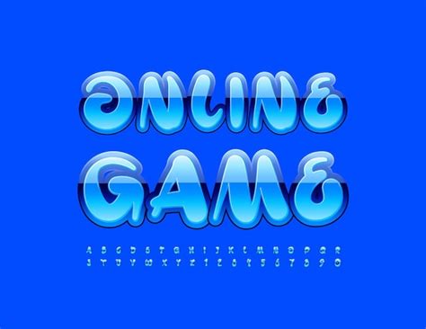 Premium Vector Vector Glossy Emblem Online Game Playful Blue Font