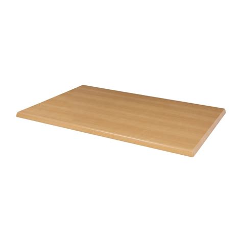 Bolero Pre Drilled Rectangular Tabletop Beech Effect Bar 86