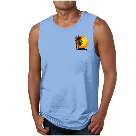 Xysaqa Mens T Shirts Oversized Tshirts For Men Mens Beach Tank Top