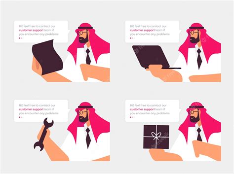 평면 스타일 다른 포즈와 감정에 아랍 사업가 문자 벡터 일러스트 레이 션 프리미엄 벡터