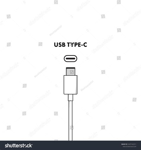 Illustration Vector Usb Type C Icon Stock Vector Royalty Free 1637102311