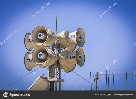 Early Warning Red Alert System Informing Rocket Shelling Set Talmei Stock Editorial Photo