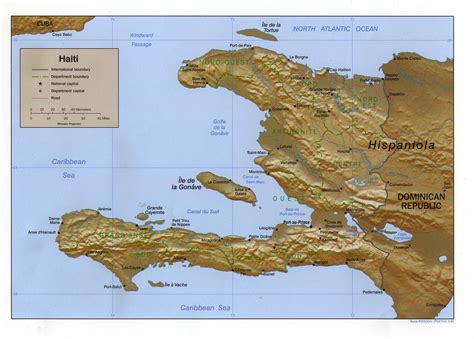 Large Detailed Relief And Administrative Map Of Haiti Haiti Large