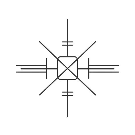 Black Schematic Or Triangle Symbol With Lines And Lines Vector Lineal Icon Androide Bold Line