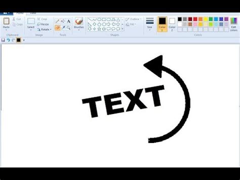 How To Rotate Text In Ms Paint Youtube